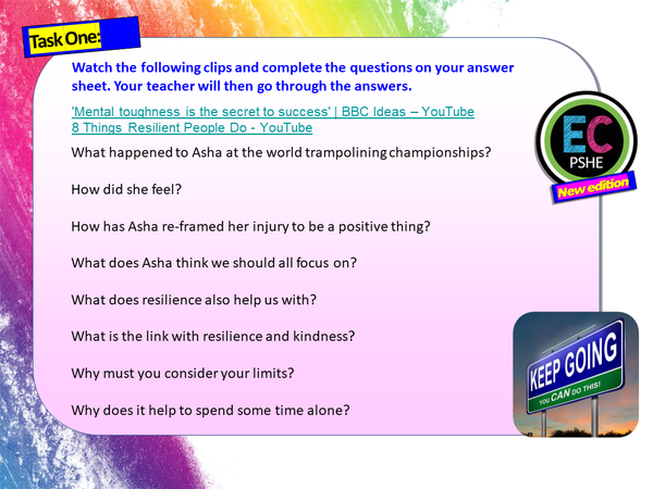 Building Resilience PSHE Lesson – EC Publishing