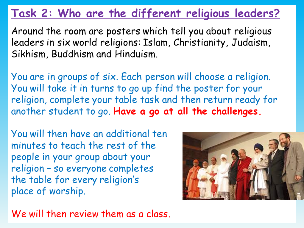 World Religions - Religious Leaders Lesson – EC Publishing