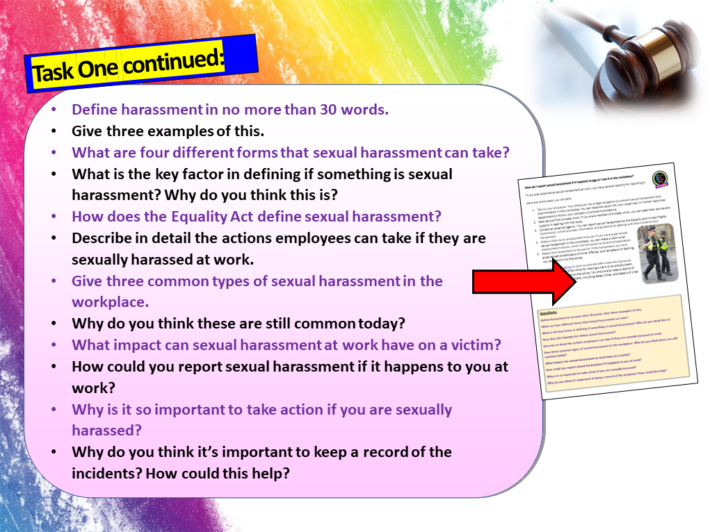 Sexual Harassment, the law, and reporting incidents PSHE lesson – EC ...
