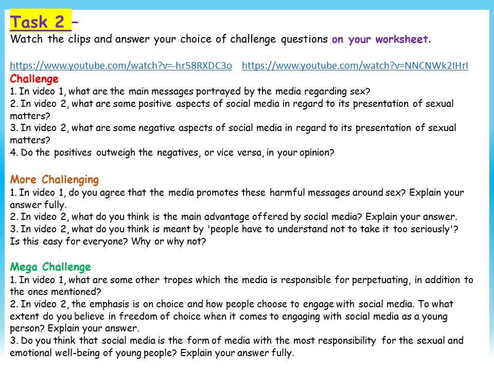 Sex and the Media PSHE – EC Publishing