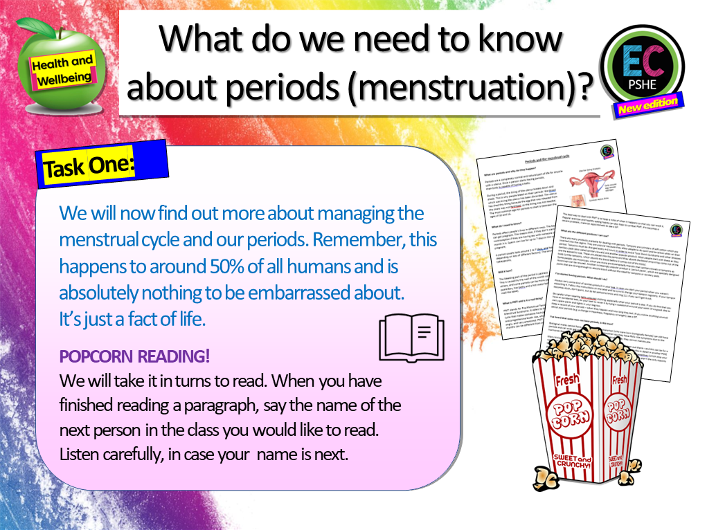 Periods, the menstrual cycle and menstrual products PSHE Lesson – EC ...