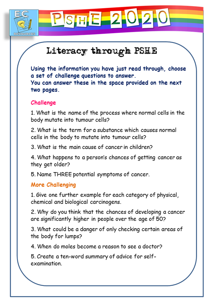 PSHE Home Learning KS3 KS4 - Health – EC Publishing
