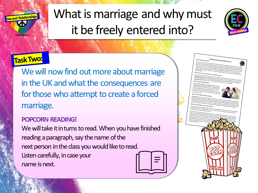 Marriage, Civil Partnerships and forced marriage PSHE Lesson – EC ...