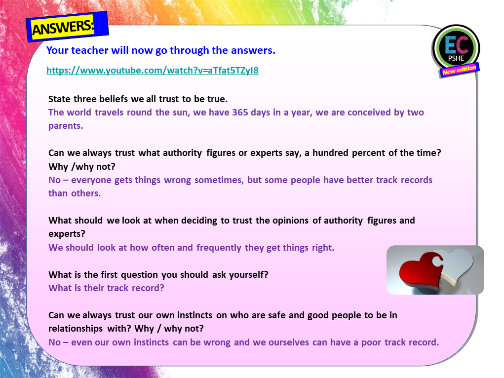 The importance of Trust PSHE Lesson – EC Publishing