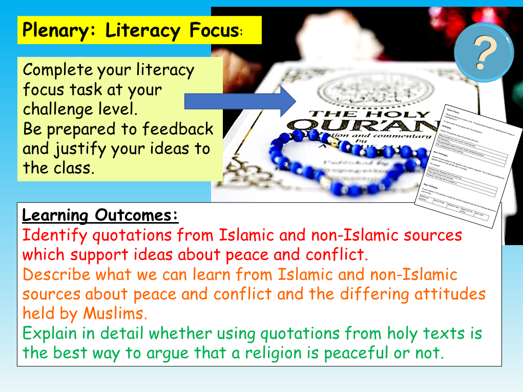 Islam, Peace and Conflict Lesson – EC Publishing