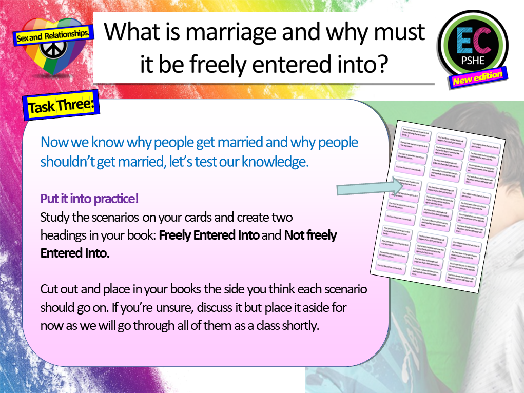 Marriage, Civil Partnerships and forced marriage PSHE Lesson – EC ...
