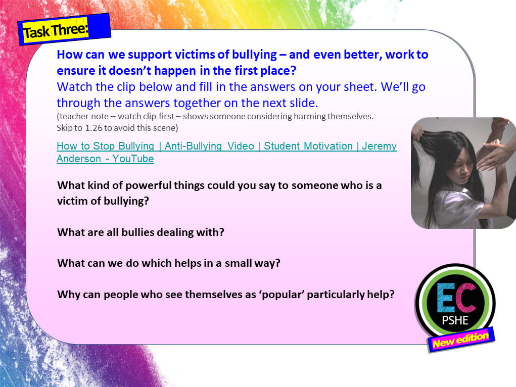 Anti Bullying PSHE Lesson – EC Publishing