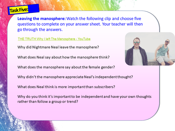 Misogyny, the Manosphere, Incels and Andrew Tate PSHE Lesson – EC ...