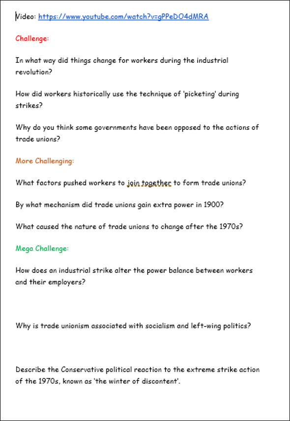 Role and history of Trade Unions AQA Citizenship GCSE – EC Publishing