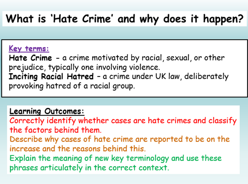 Hate Crime - Extremism PSHE Lesson – EC Publishing