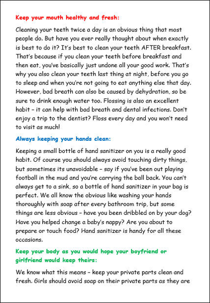 Personal Hygiene PSHE lesson – EC Publishing
