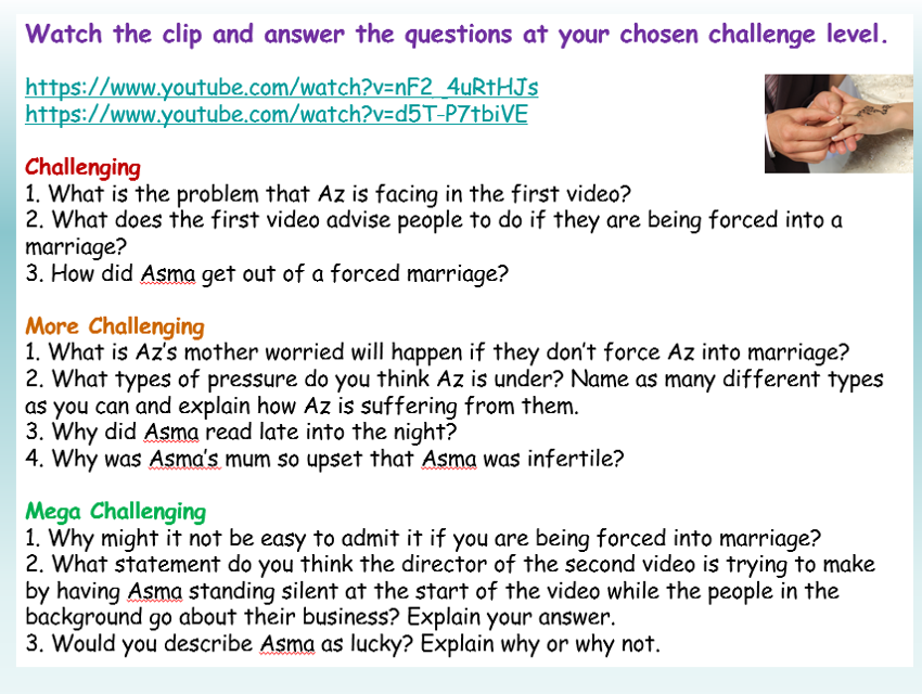 Forced Marriage PSHE Lesson – EC Publishing